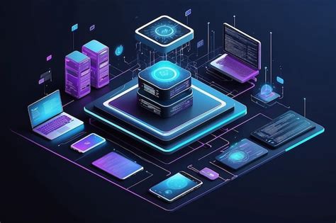 Premium Photo Isometric Digital Technology Web Banner Big Data