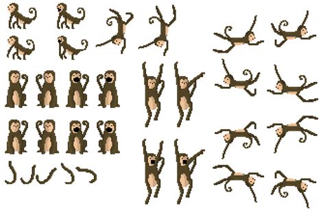 Artstation Pixelart Monkey Spritesheet