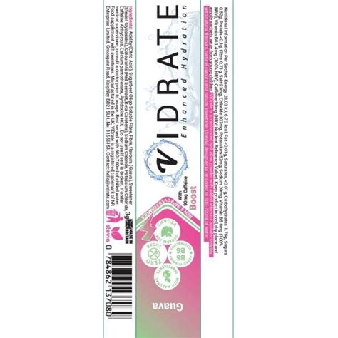 Vidrate Boost Guava Flavour Sugar Free Electrolyte Powder Vegan