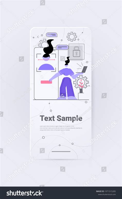 Woman Scanning Face Identity Verification Facial Stock Vector Royalty Woman Scanning Face Identity Verification Facial Stock Vector Royalty