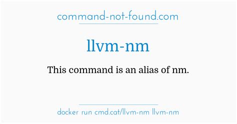 Command Not Llvm Nm