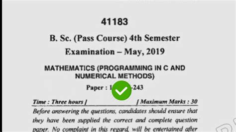 2019 mdu bsc 4th sem mathematics iii question paper youtube