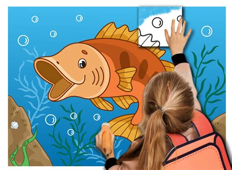 Giant Coloring Poster Largemouth Bass Free Printable Papercraft