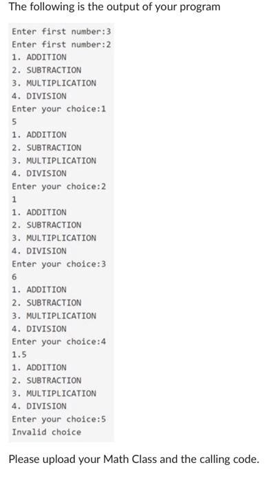 Solved Create A Class Called Myawesomemath And Add Addition