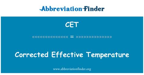 Cet Stands For Corrected Effective Temperature Abbreviation Finder