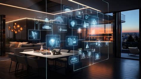 Premium Ai Image Interior Of Ai Augmented Reality Smart Home Modern Smart Home Components