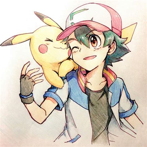 How To Draw Ash Ketchum And Pikachu