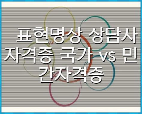 표현명상 상담사 자격증 국가 Vs 민간자격증