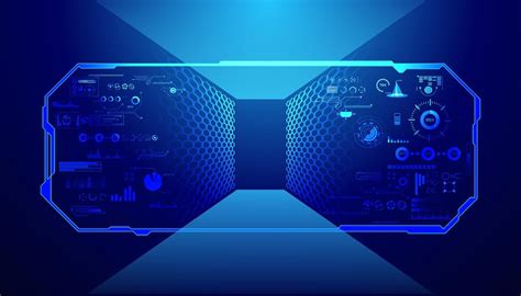 디지털 데이터 차트의 추상 기술 Ui 미래 개념 Hud 인터페이스 홀로그램 요소 프리미엄 벡터