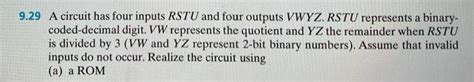 solved 9 29 a circuit has four inputs rstu and four outputs