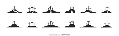 Three Crosses Resurrection Clipart Black And White