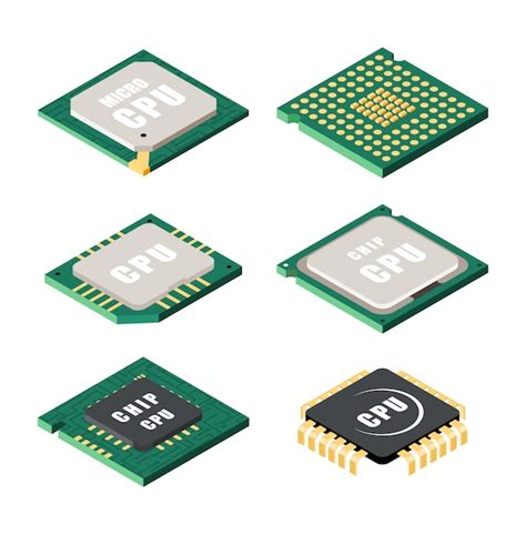 Set Of Processor Icons Premium Vector