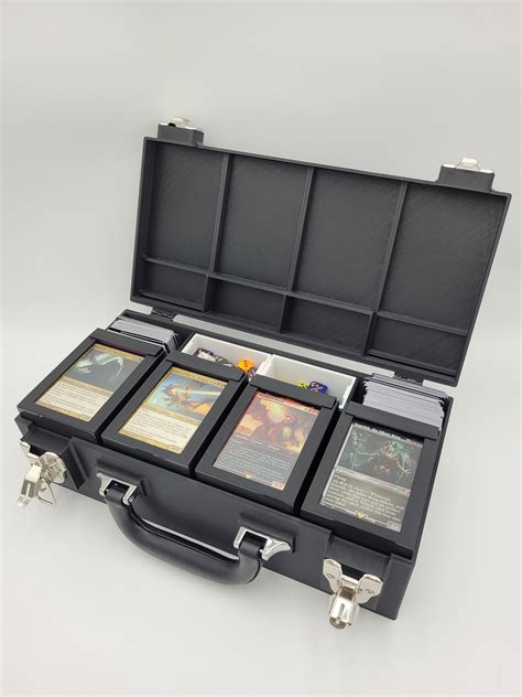 Mtg Commander Deck Box Full Art Display Double Sleeved Card Case Etsy