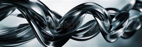 Intertwining Lines And Curves Abstract Shapes In Monochrome Colors Stock Illustration