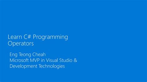 Learn C Programming Operators Ppt