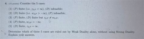 Solved 4 15 Points Consider The 5 Cases 1 P Finite Chegg Com