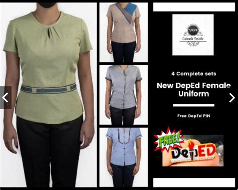 Prescribed DepEd National Female Teacher Uniform Complete Set Fabric Only Lazada PH