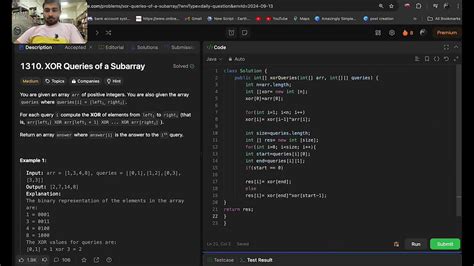 1310 Xor Queries Of A Subarray Leetcode Dsa With Java Collegedost Youtube
