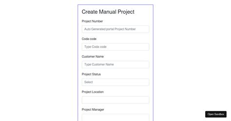 Form React Codesandbox