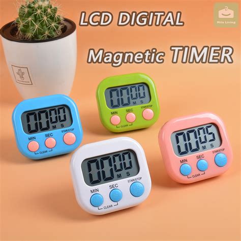 Multi Function Electronic Timer Magnetic LCD Digital Kitchen Timer Study Work Exercise