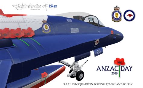 Eight Shades Of Blue Raaf 77th Sqdr Anzac Day F A 18c Hornet