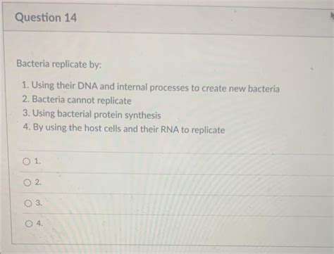 Solved Bacteria Replicate By 1 Using Their Dna And