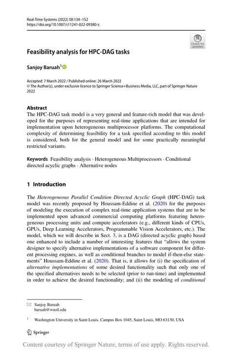 Feasibility Analysis For Hpc Dag Tasks