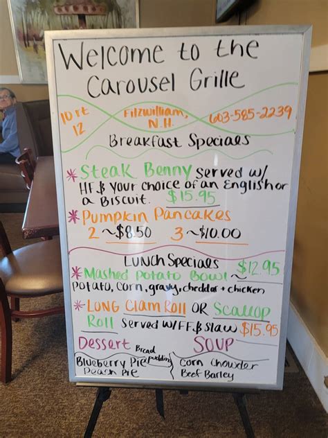 Menu At Carousel Grill Restaurant Fitzwilliam Menu At Carousel Grill Restaurant Fitzwilliam