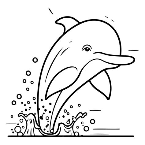 Premium Vector Dolphin Jumping Out Of Water Vector Illustration In