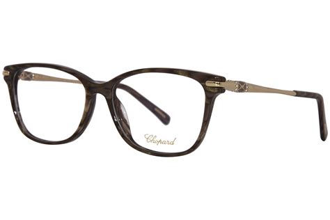 Chopard Vch215s 0vac Eyeglasses Womens Browngold Full Rim Cat Eye 54