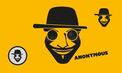 Anonymous Logo Vector Symbol Icon Design Illustration Stylised And Isolated On Yellow Anonymous Logo Vector Symbol Icon Design Illustration Stylised And Isolated On Yellow