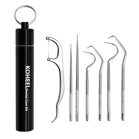 Koheel Toothpicks Pocket Set Reusable Dental Floss Picks Kit