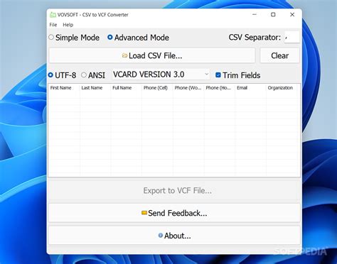 Vovsoft CSV To VCF Converter Download Softpedia