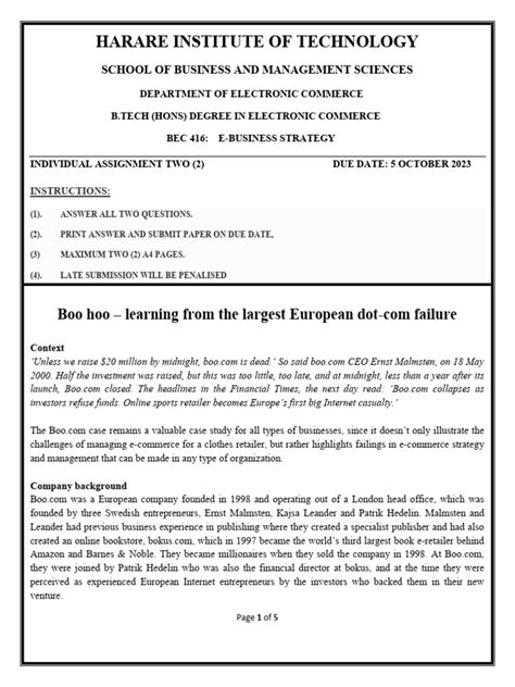 Bec 416 Individual Assignment Two 2023 Pdf