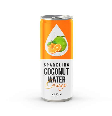 250ml Carbonated Coconut Water With Orange Flavor In Can