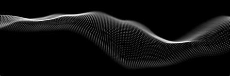 추상 흰색 파티클 배경입니다 점 풍경이 있는 흐름 파 디지털 데이터 구조 미래의 메시 또는 사운드 그리드 패턴 점 시각화 기술 벡터 그림 0명에 대한 스톡 벡터 아트 및