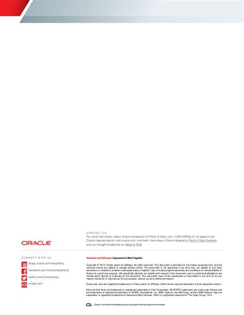 Oracle Hospitality Simphony First Edition Cloud Service Datasheet