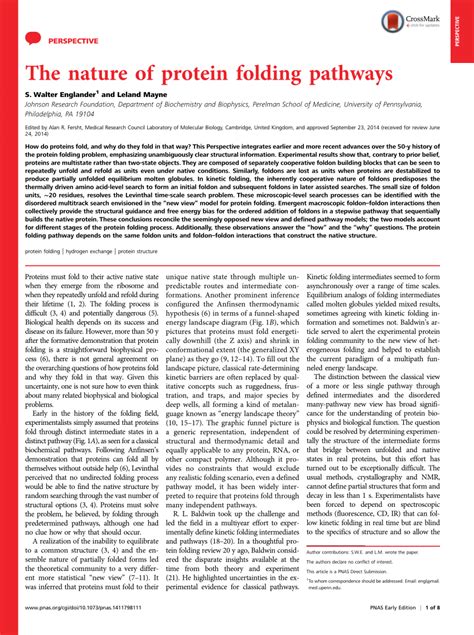PDF The Nature Of Protein Folding Pathways