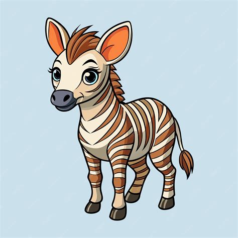Cute Okapi Vector Cartoon Drawing Premium Ai Generated Vector