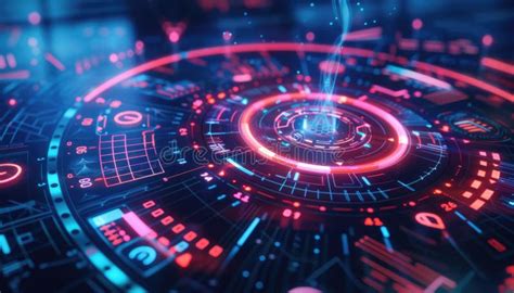 Hightech Interface With Futuristic Data Visualizations And Analytics