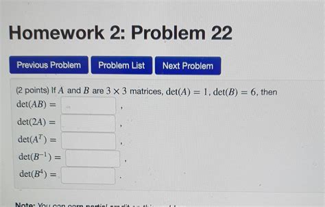 Solved Homework 2 Problem 22 Previous Problem Problem List