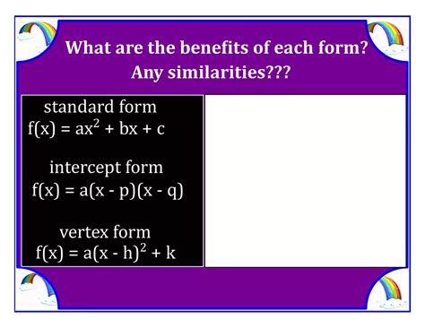 M8 Adv Lesson 3 11 Quadratic Forms Of Equations PPT Free Download