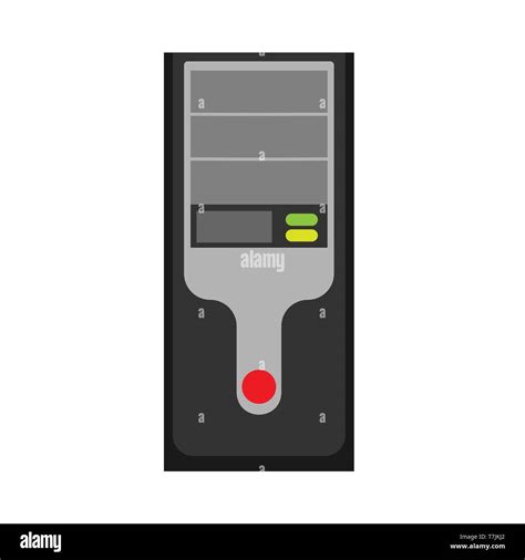 PC Case Vector Icon Computer Tower Equipment Technology Black System Sign Flat Workstation Box