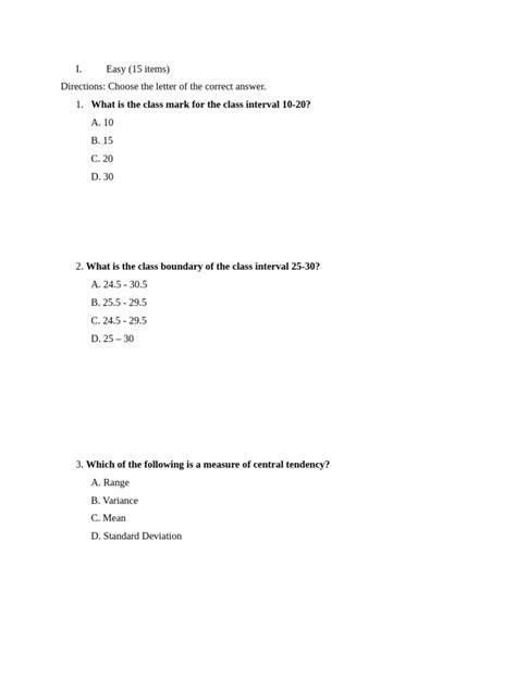Stat Exam Pdf Mode Statistics Median