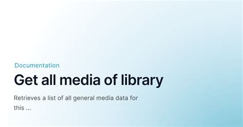 Get All Media Of Library Plex Api Documentation