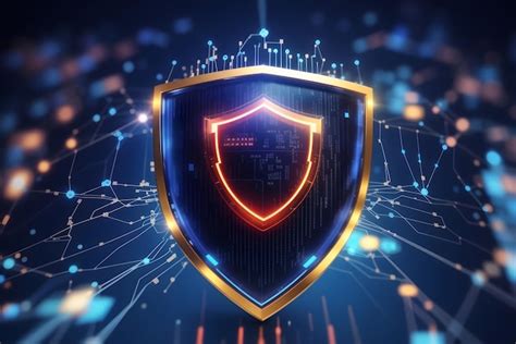 Hitech Shield Of Cyber Security Digital Data Network Protection Highspeed Connection Premium