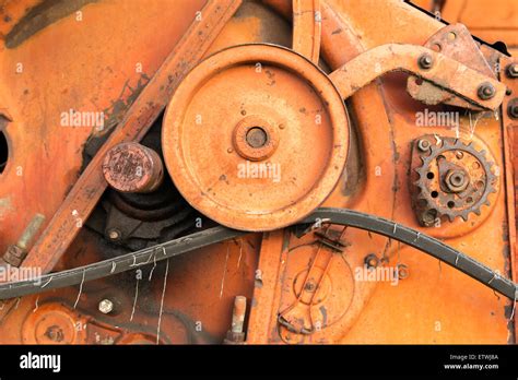 Close Up Of Rusty Cogs And Gears Of A Disused USSR Soviet Combine Harvester Stock Photo Alamy