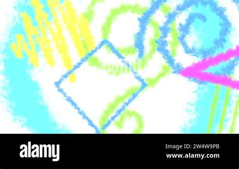 Abstract Looped Cartoon From Multicolored Drawings With Lines Spirals And Circles High Quality