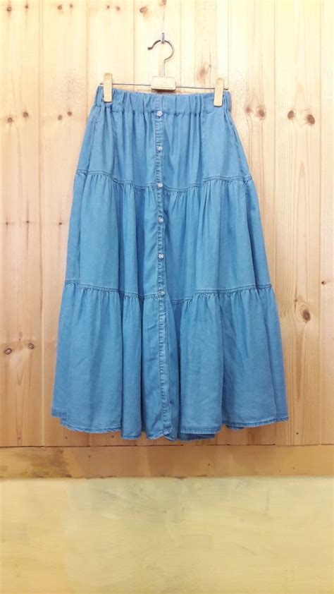 밴딩 플레어 청 롱 스커트 새 상 품 헬로마켓
