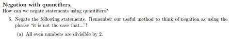 Solved Negation With Quantifiers How Can We Negate